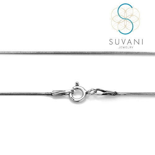 Suvani Jewelry - สร้อยคอรมดำเงินแท้ 92.5 % ลายกระดูกงู หนา 1 มม ยาว 18 ...