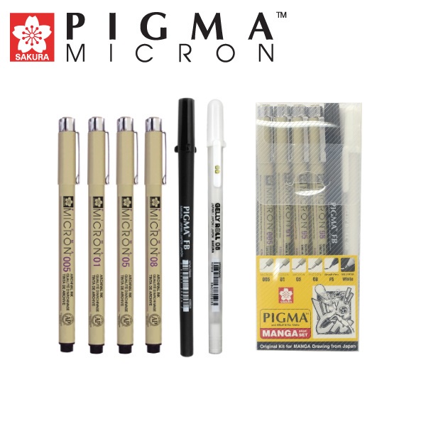 ปากกา PIGMA Micron Manga Basic SET ชุด 6 ด้าม | Shopee Thailand