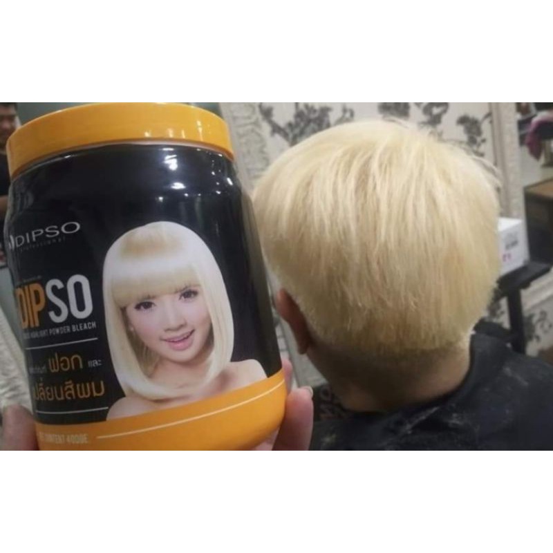 ผงฟอกสีผมสีขาวสูตรไม่ทำลายเส้นผมDipsoดิ๊พโซ่ขนาด400กรัมแบบกระปุก | Shopee Thailand