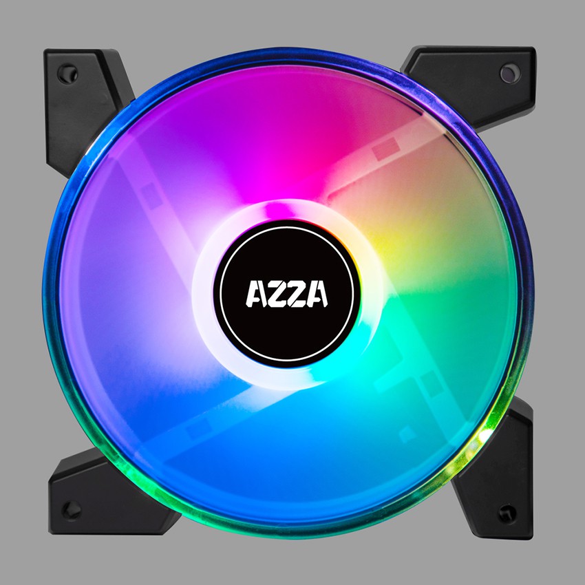 AZZA PWM Fan Case 120mm. HURRICANE II Dual Ring Digital RGB with RF ...