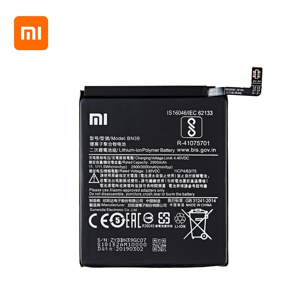 Xiao Mi BN39 3000MAh แบตเตอรี่สำหรับ Xiaomi Mi Play BN39 แบตเตอรี่ ...
