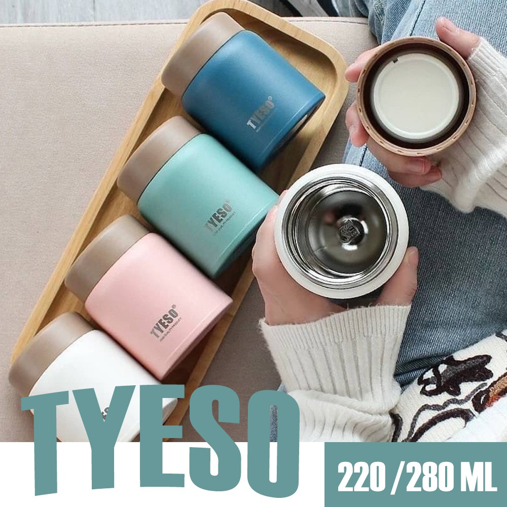 แก้วน้ำ TYESO MINI ขนาด220ml 280ml แก้วน้ำเก็บความร้อน/เย็น สแตนเลส304 ...