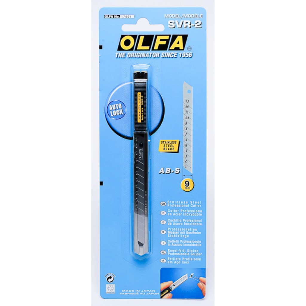 OLFA โอฟ่า รุ่น SVR-2 มีดคัตเตอร์ด้ามสแตนเลสมุม45องศาขนาด9มม. | Shopee Thailand