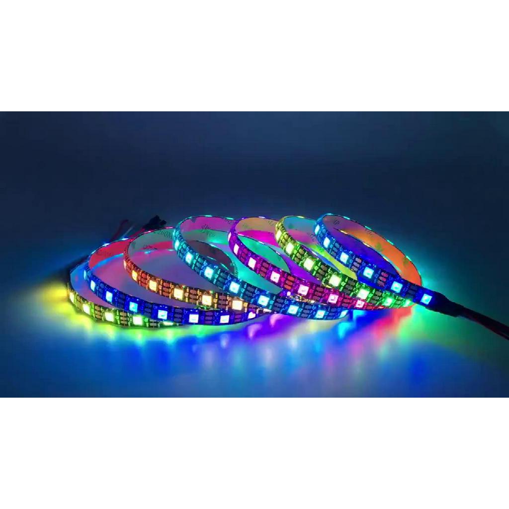 แถบไฟ led WS2812B 144 พิกเซล m Smart 5050 RGB สีดํา ขาว PCB WS2812 IC ...