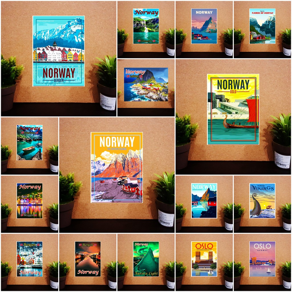 แม่เหล็กติดตู้เย็น นอร์เวย์ 2x3 นิ้ว ของฝาก ของที่ระลึก Souvenir Fridge ...