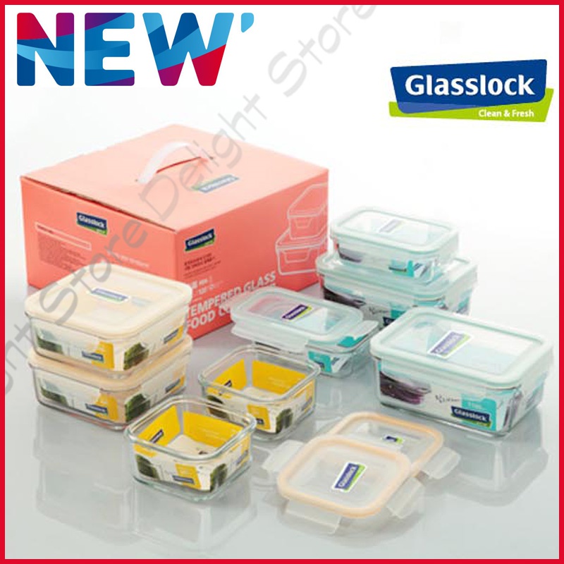 GLASSLOCK Korea High Quality Food Container Storage 8 Set | Shopee Thailand