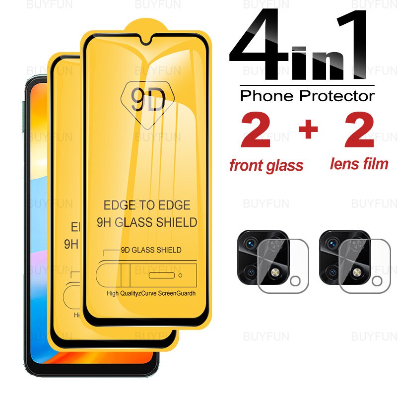 สำหรับ Xiaomi Xiaomi Redmi 10C 4in1 9D ป้องกันฟิล์มแก้วสำหรับ Redmi 10 ...