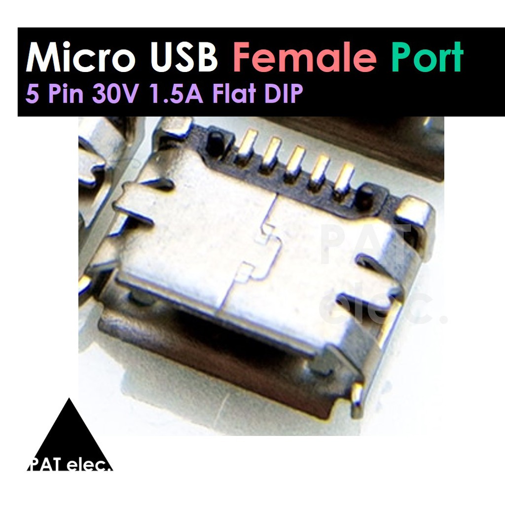 อะไหล่ พอร์ต ขั้วต่อ ตูดชาร์จ ก้นชาร์จ Micro USB 5 Pin 30V 1.5A DIP ตัว ...