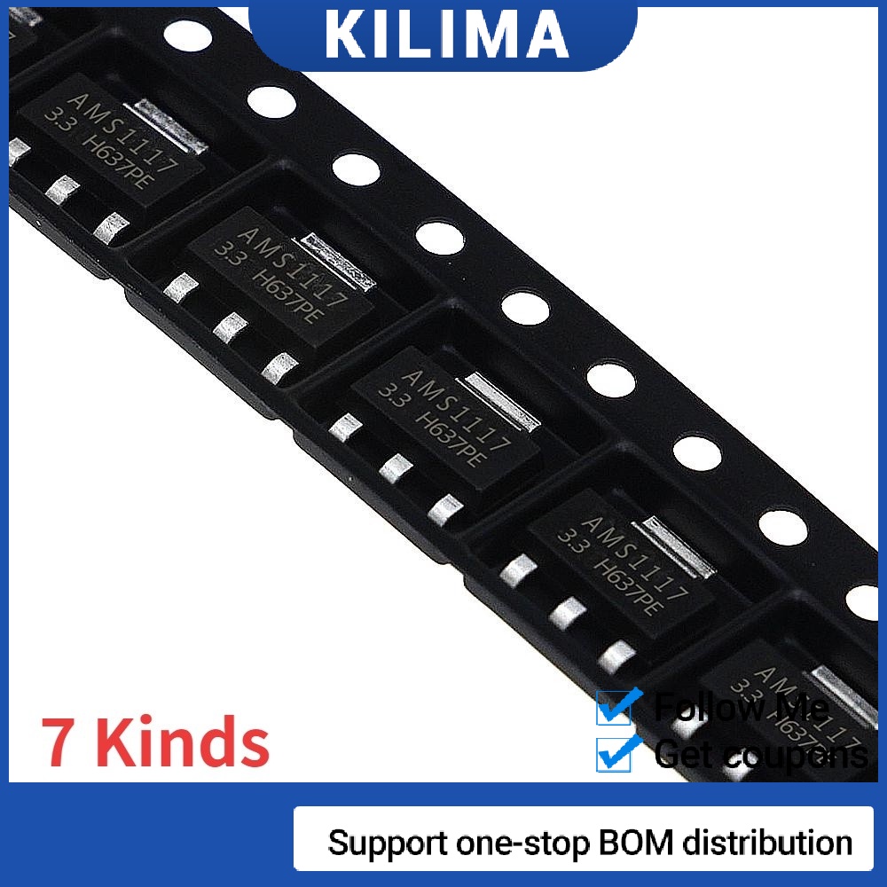 ตัวควบคุมแรงดันไฟฟ้า AMS1117-3.3 LDO SOT-223 AMS1117 3.3V 1.2V 1.5V 1.8V 2.5V 5.0V ADJ SOT-223 ...