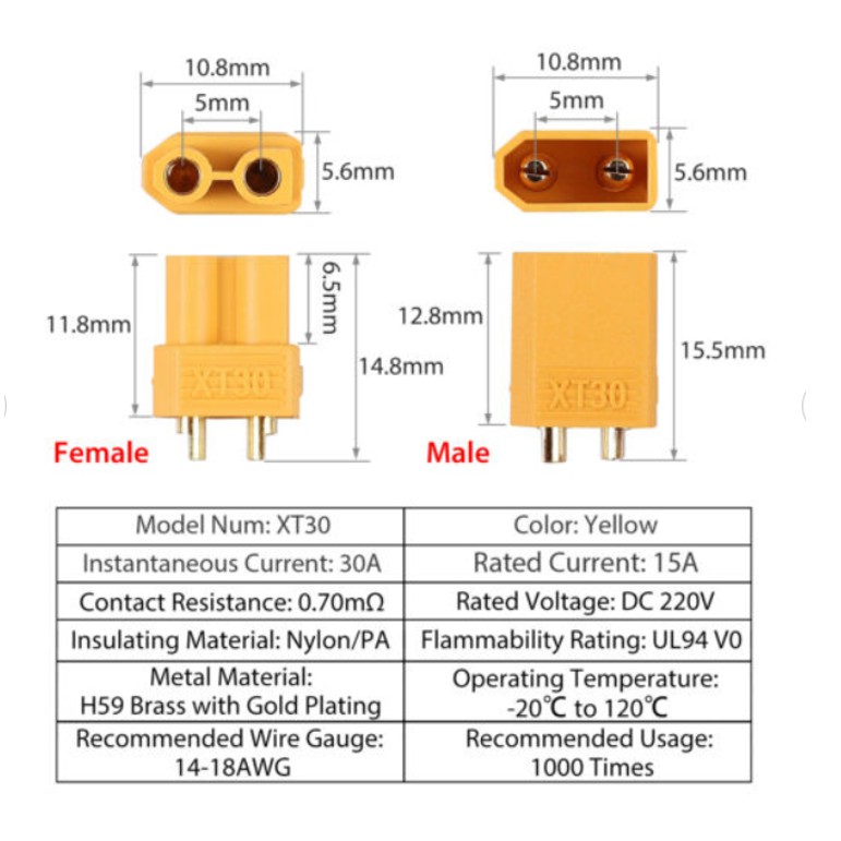 XT30 XT60 XT90 XT60E XT90E ขั้วต่อแบตเตอรี่ RC ปลั๊กเสียบปลั๊ก ESC ...