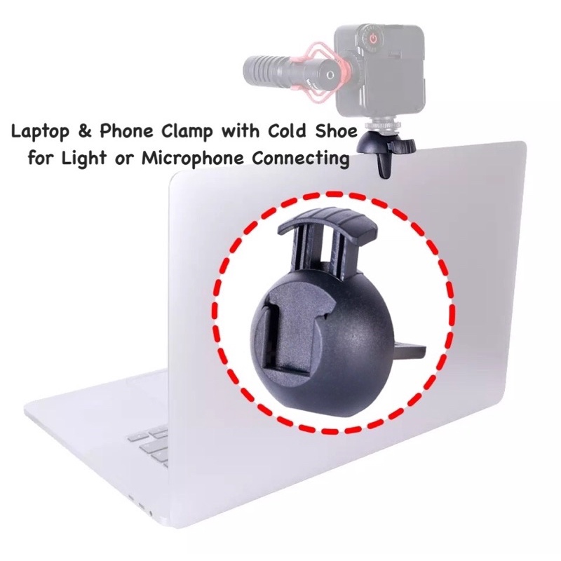 Hemisphere notebook clip video conference fill light base with hot shoe ...