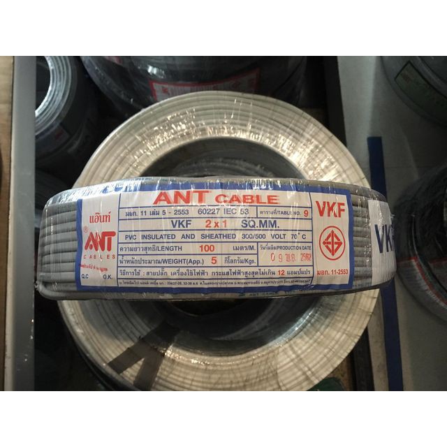 สายไฟ VKF 2x1 ANT แอ๊นท์ ความยาว 100 เมตร | Shopee Thailand