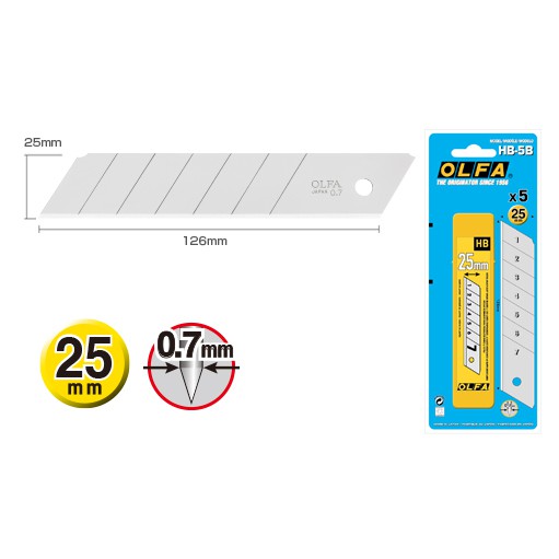 ใบมีดคัตเตอร์ OLFA HB-5B ขนาด25มม. (หลอด5ใบ) | Shopee Thailand