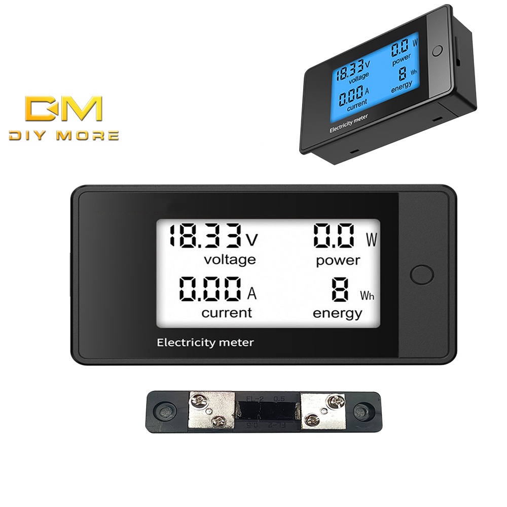Diymore 9050-4D, DC8-100V 20A 50A 100A 200A ในตัว shunt Four-in-one LCD DC จอแสดงผลดิจิทัล ...