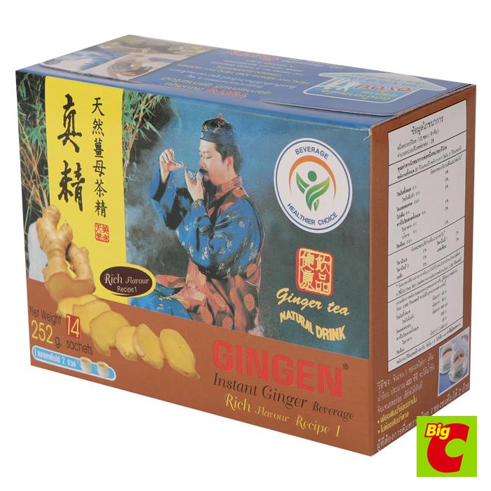 จินเจน ขิงผงสำเร็จรูป สูตร 1 รสเข้มข้น ขนาด 18 กรัม บรรจุ 14 ซองGingen ...