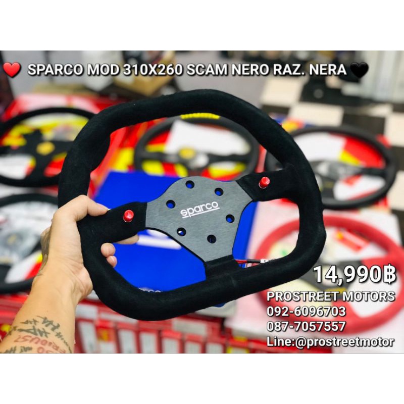 พวงมาลัย พวง Sparco P310 Racing Steering Wheel, Black Suede SCAM NERO ...