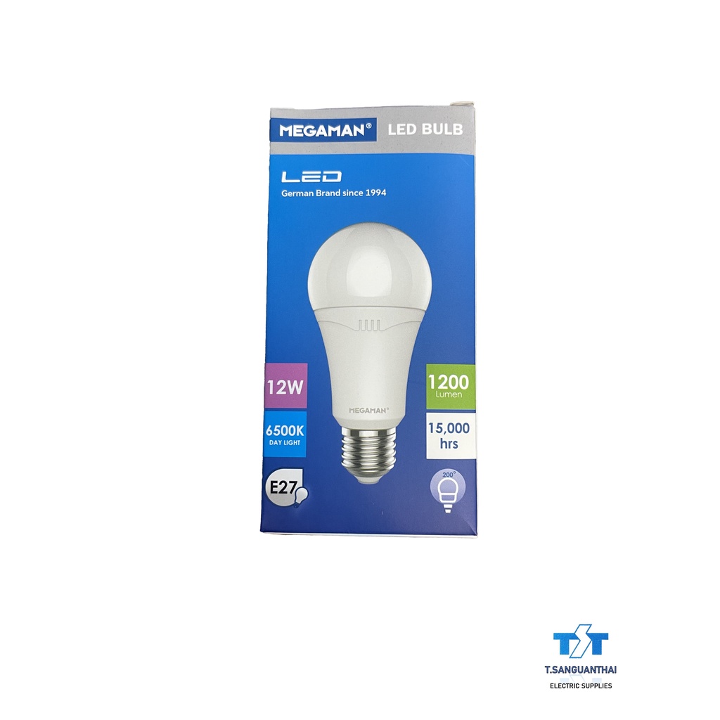เมกาแมน Megaman หลอดไฟ LED ขั้ว E27 รุ่น A Bulb ขนาด 12W 6500K แสงเดย์ไลท์ | Shopee Thailand