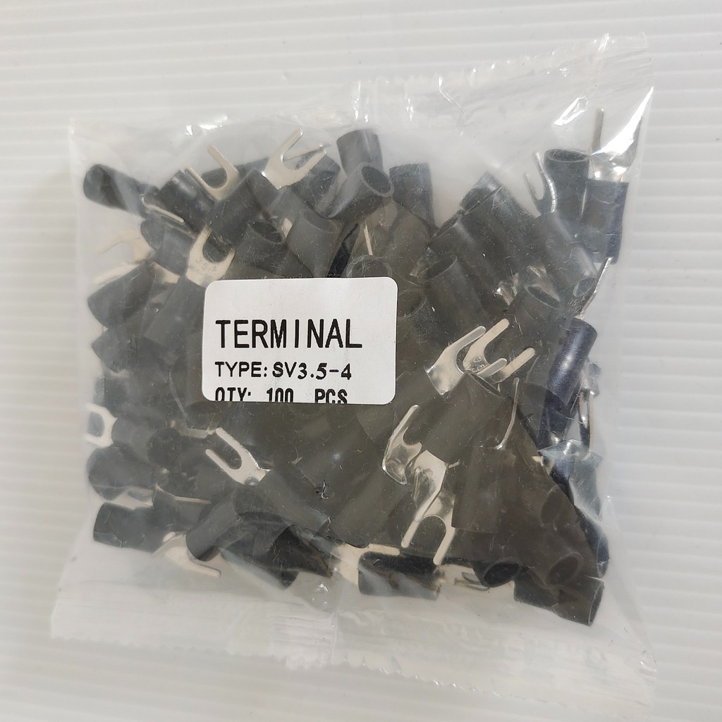 SV3.5-4S,-5S,- 6S หางปลาหุ้มแฉก ดำ เขียว เข้าสาย 4mm² (AWG 12-10) แพ็คละ 100ชิ้น | Shopee Thailand