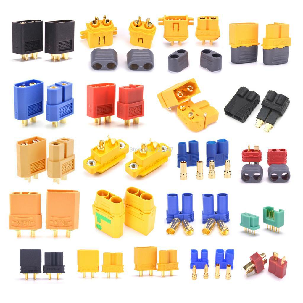 5Pair/lot XT30 XT30U XT30UPB / XT60 / XT90 / T plug / MPX / EC2 EC3 EC5 Bullet Connector Male ...