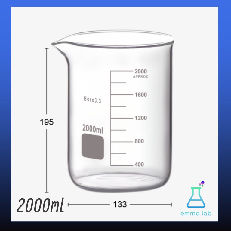 บีกเกอร์ แก้ว Glass Beaker Borosilicate Glass ขนาด 2000 3000 5000 ml | Shopee Thailand