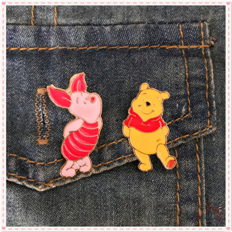 Winnie The Pooh - Pooh Bear & Piglet Brooches ★ 1Pc Cartoon Creative ...