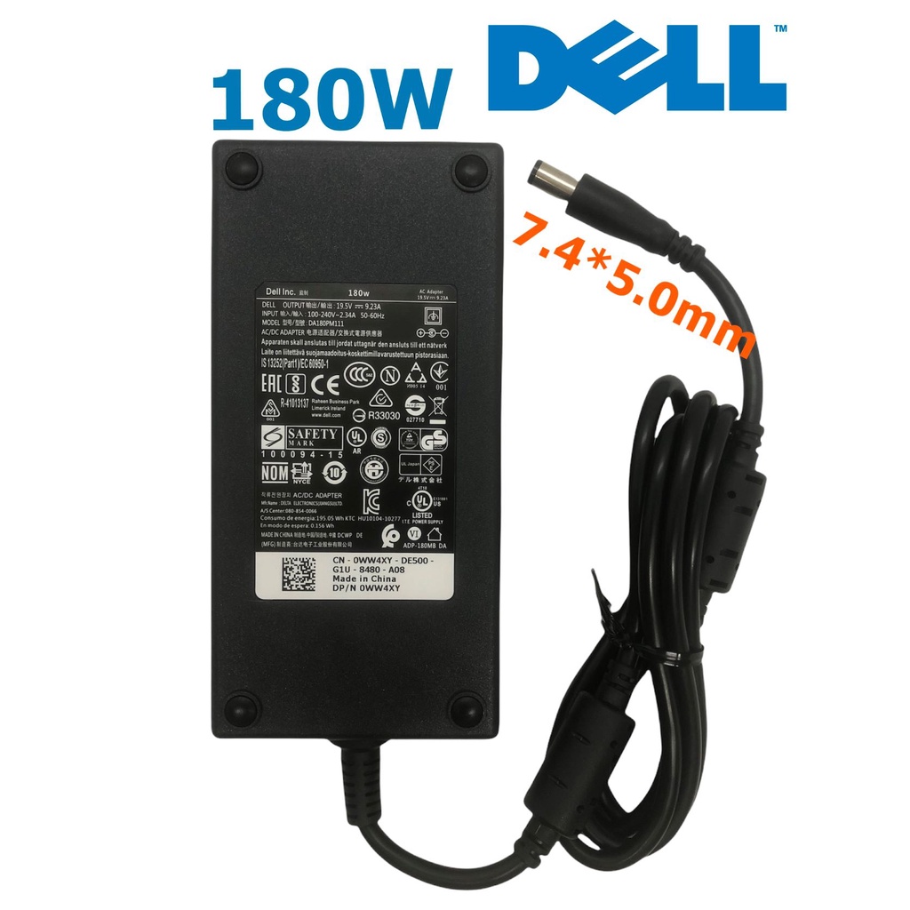 Dell Adapter ของแท้ 19.5V/9.23A 180W หัวขนาด 7.4*5.0mm อะแดปเตอร์ สายชาร์จ เดล | Shopee Thailand