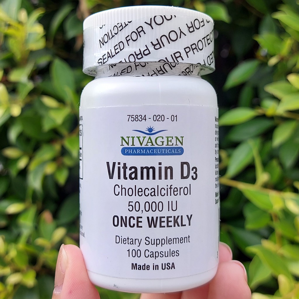 วิตามินดี 3 Vitamin D3 Cholecalciferol 50000 IU 100 Capsules (Nivagen) | Shopee Thailand