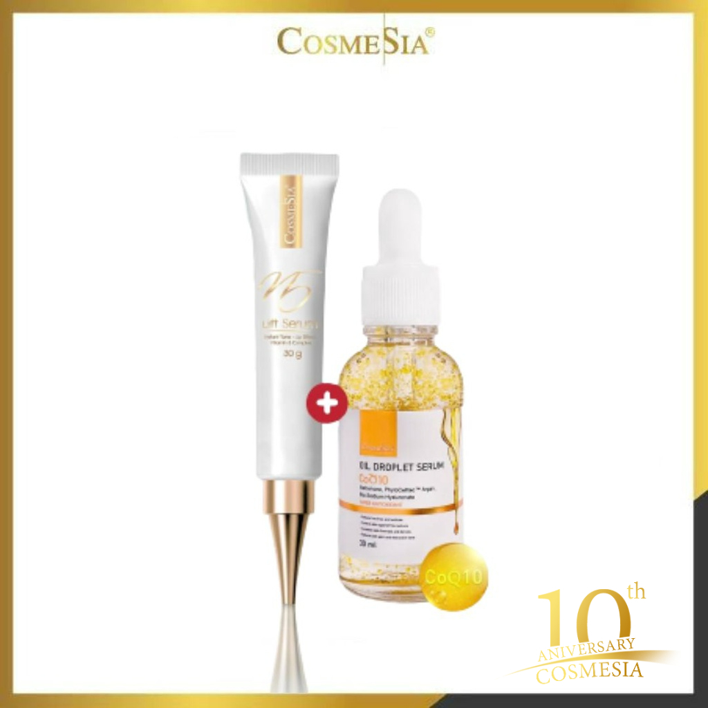 COSMESIA V5 lift Serum + OIL DROPLET SERUM CoQ10 SUPER ANTIOXIDANT #ใช้ ...