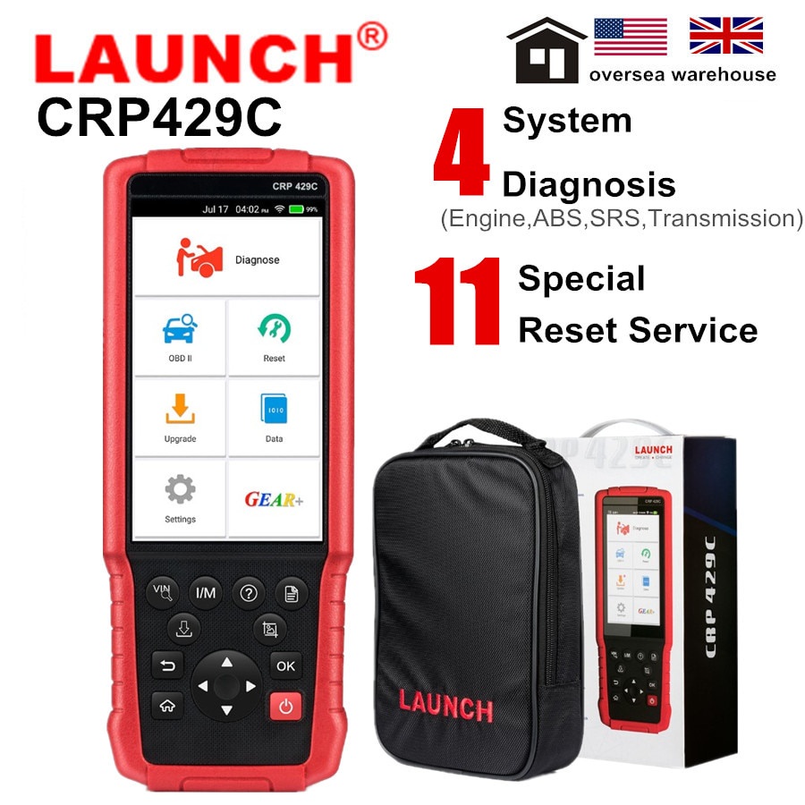 LAUNCH X431 CRP429C เครื่องยนต์/ABS/SRS/AT เครื่องมือวินิจฉัยอัตโนมัติพร้อมบริการ 11รีเซ็ต CRP ...