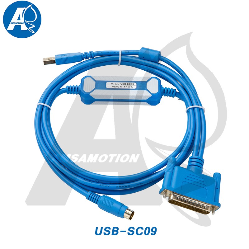 เหมาะสําหรับ Mitsubishi FX/A Series USB-SC09 PLC สายการเขียนโปรแกรม ...