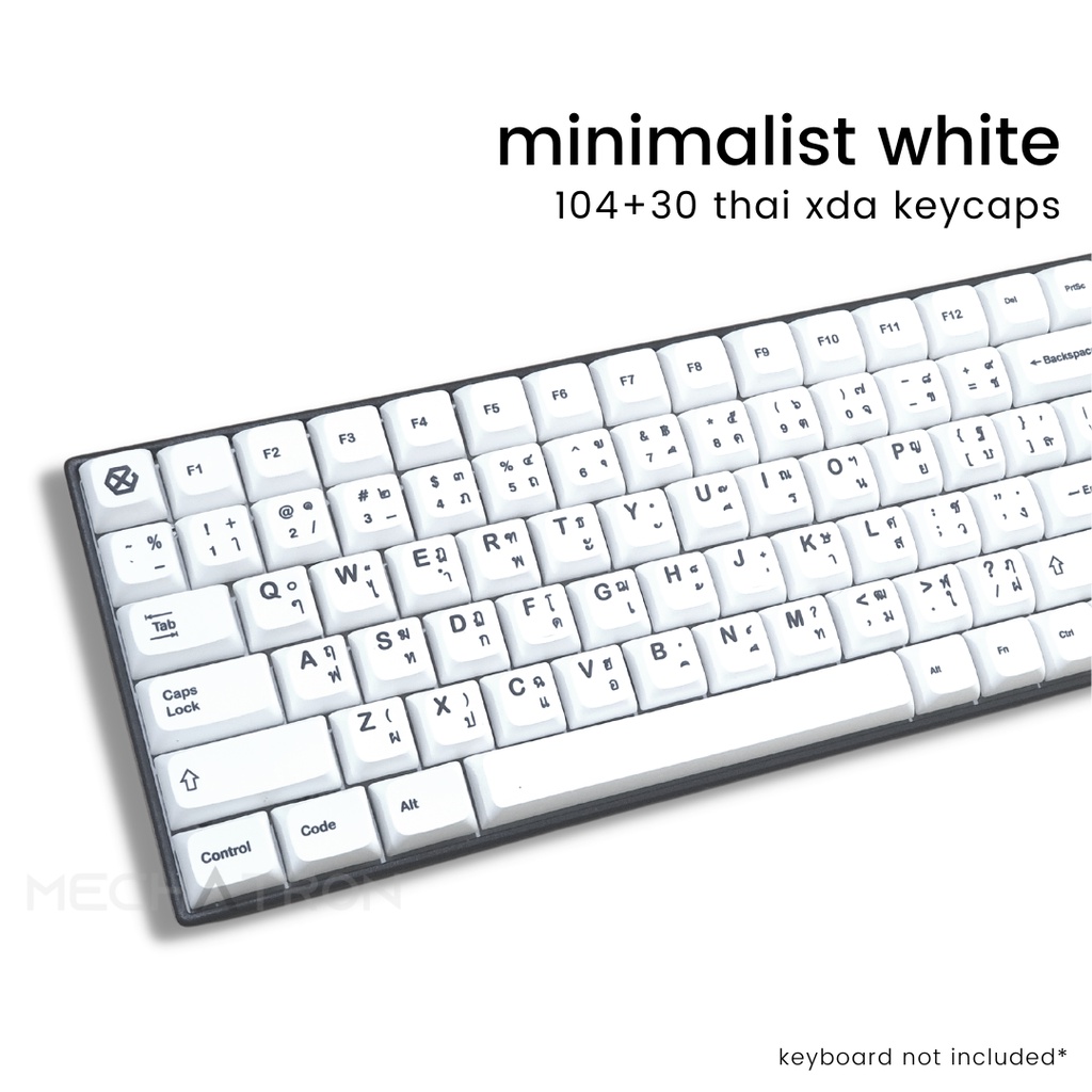 [Thai Keycaps] Minimalist White XDA Thai Keycap Set ปุ่มคีย์แคปภาษาไทย ...