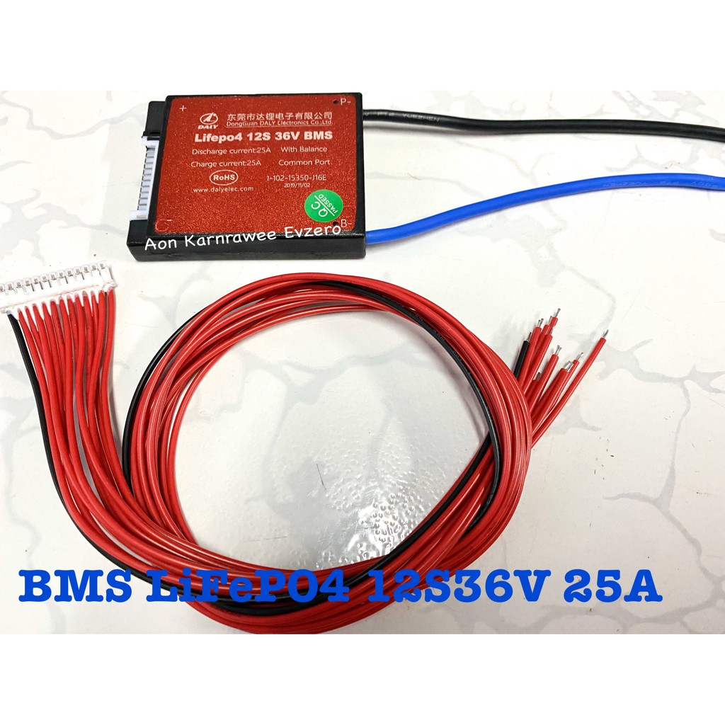 Daly BMS 12S 36V 20A 40A สำหรับแบตเตอรี่ลิเธียมฟอสเฟต Lithium Phosphate ...
