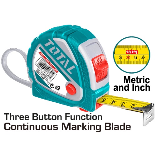 ตลับเมตร Steel Measuring Tape TOTAL ขนาด 5M x 19mm รุ่น TMT126051E และขนาด 5M x 25mm รุ่น ...