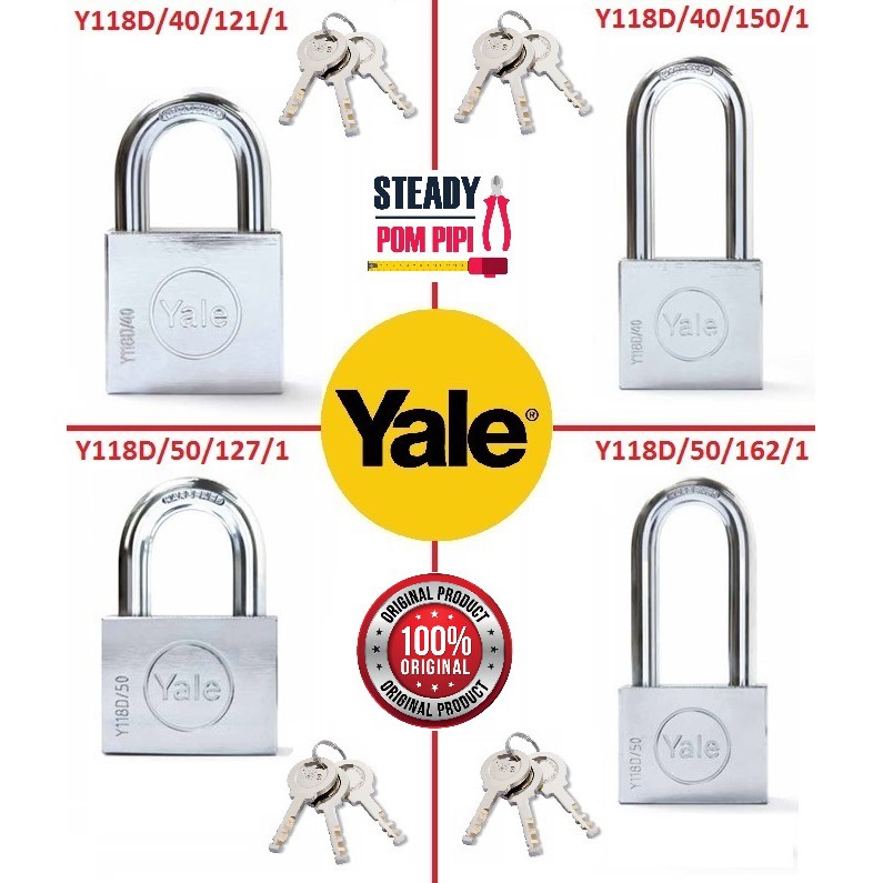 Yale Y118D CHROME PLATED REKEYABLE SINGLE PADLOCK Y118D/40/41/1 / Y118D ...