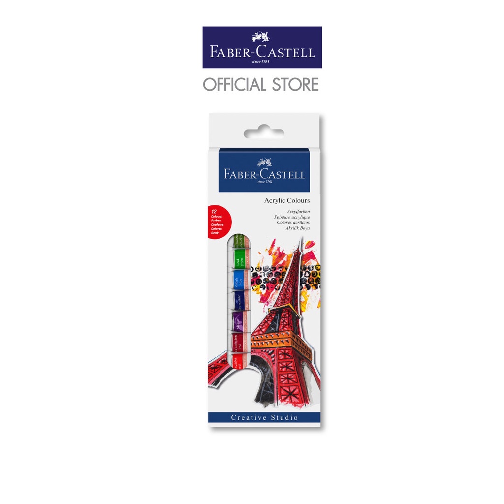 Faber-Castell Acrylic Color 12 สี สีอคริลิค 12 สี | Shopee Thailand