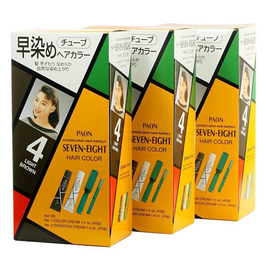 Paon Hair Color เปลี่ยนสีผม พาออน เซเว่น เอท Color 4 น้ำตาลธรรมชาติ (แพ ...