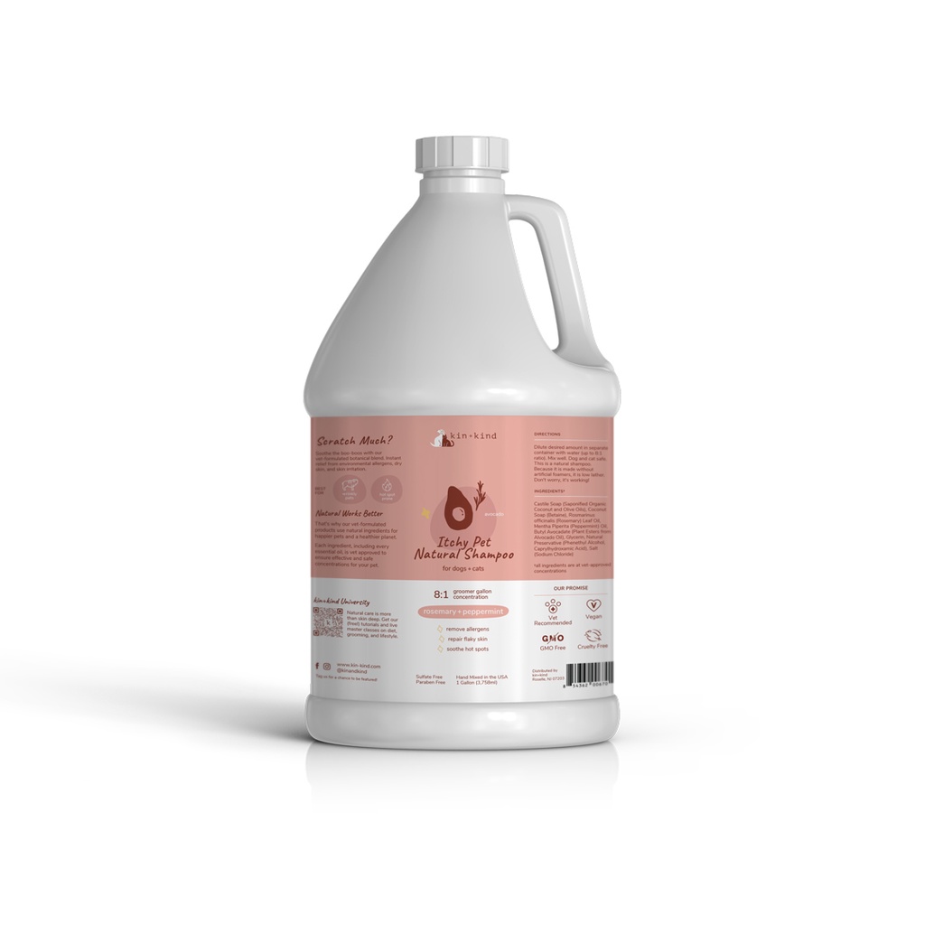 Kin+Kind Itchy Pet Shampoo (Rosemary+Peppermint) Gallon แชมพูออร์แกนิค ...
