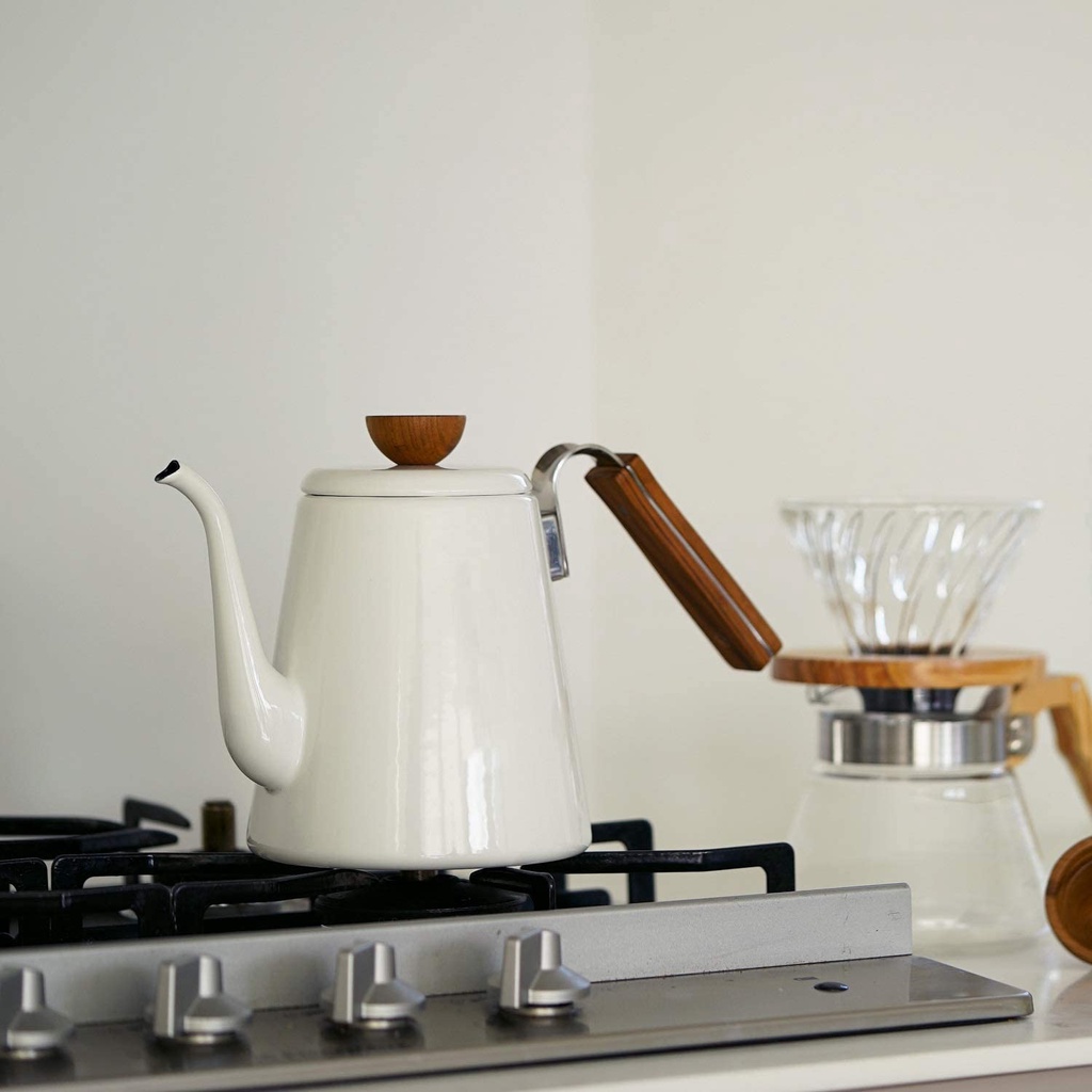 Hario กาดริป HARIO(188) Coffee Pour Over Brewing Kettle "Bona" Enamel ...