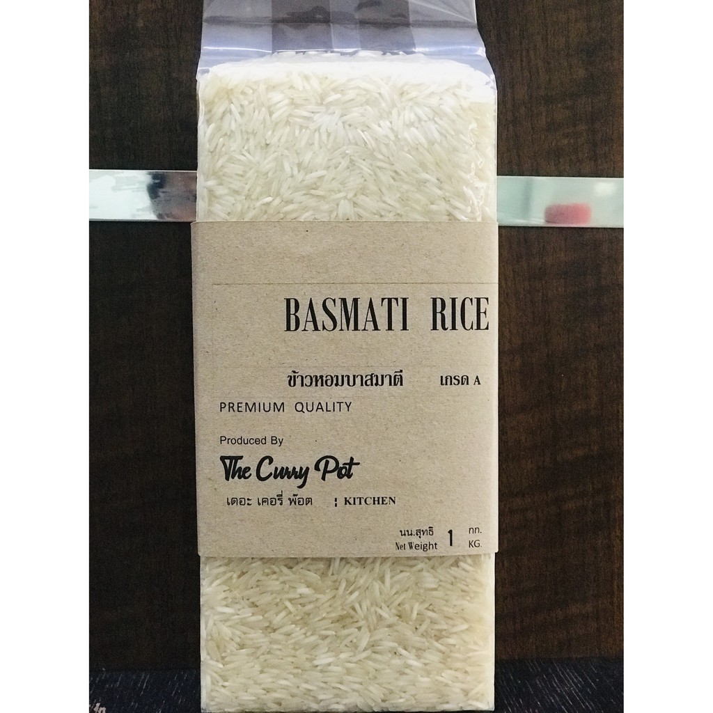 Basmati Rice 1 kg ข้าวบาสมาตี เกรดภัตตาคาร เม็ดยาวสวยไม่หัก (The Curry ...
