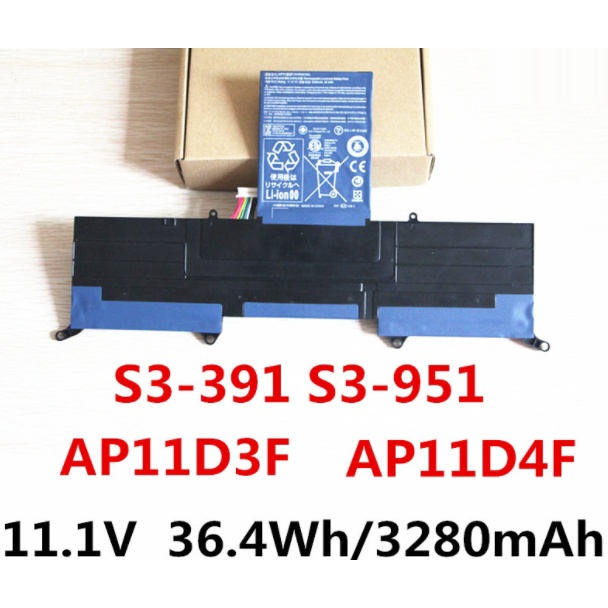 แบตเตอรี่โน้ตบุ๊ค ACER ASPIRE S3-391/951 AP11D3F AP11D4F ใหม่ | Shopee ...