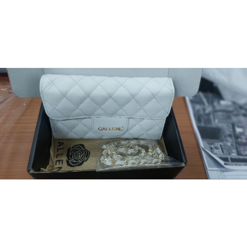 Callene กระเป๋าสตางค์หนังวัวแท้สะพายได้ | Shopee Thailand