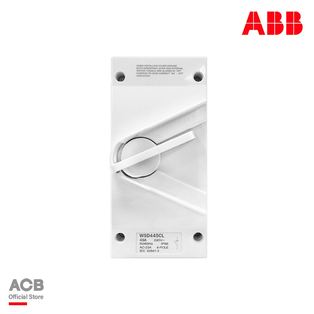 ABB WSD445CL Switch-Isolator WSD Series switch 45 A 4P, IP66 ...