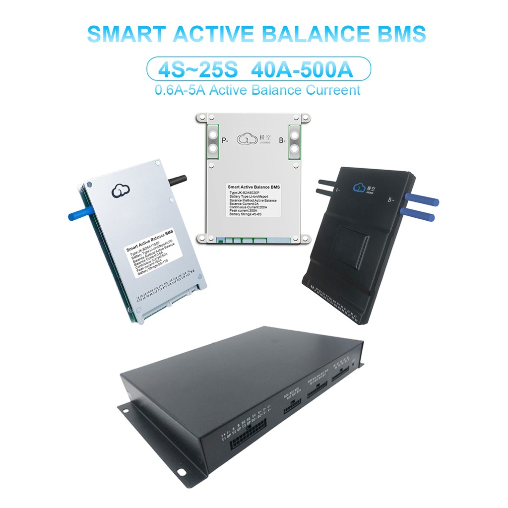 【JK Jikong】 Smart BMS มี Active balance + บลูทูธในตัว เชื่อมต่อกับโทรศัพท์ สำหรับแบต LifePo4 ...