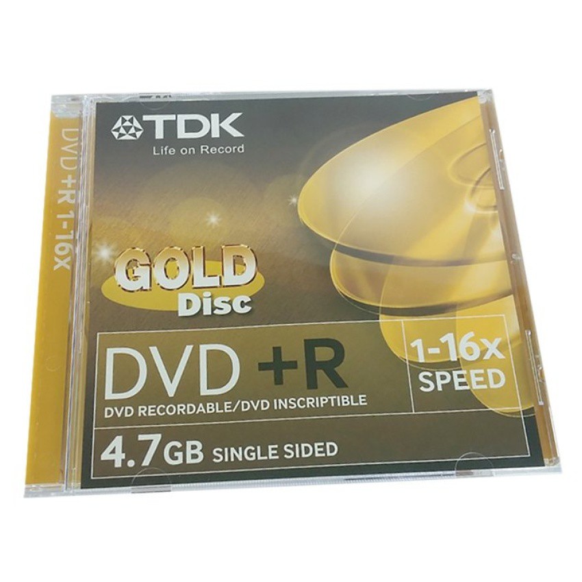 TDK Gold DVD+R 16X 4.7GB (Pack1) with jewel Case 10แผ่น | Shopee Thailand