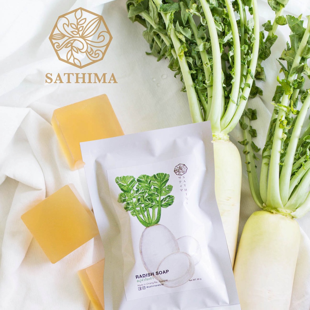 SATHIMA Radish Soap สาธิมา สบู่หัวไชเท้า ล้างหน้า ช่วยลดฝ้าให้ผิว ...