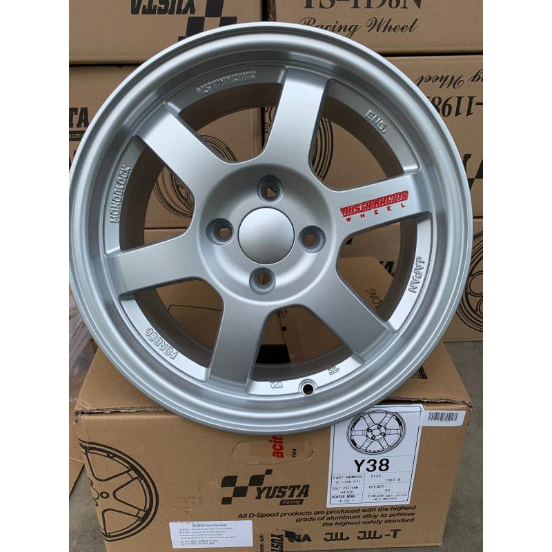 ล้อแม็กใหม่ TE37 หยอดแดง - งานYUSTA สีบรอนช์ - ขอบ15 นิ้ว ( 15 x 4 รู ) - | Shopee Thailand