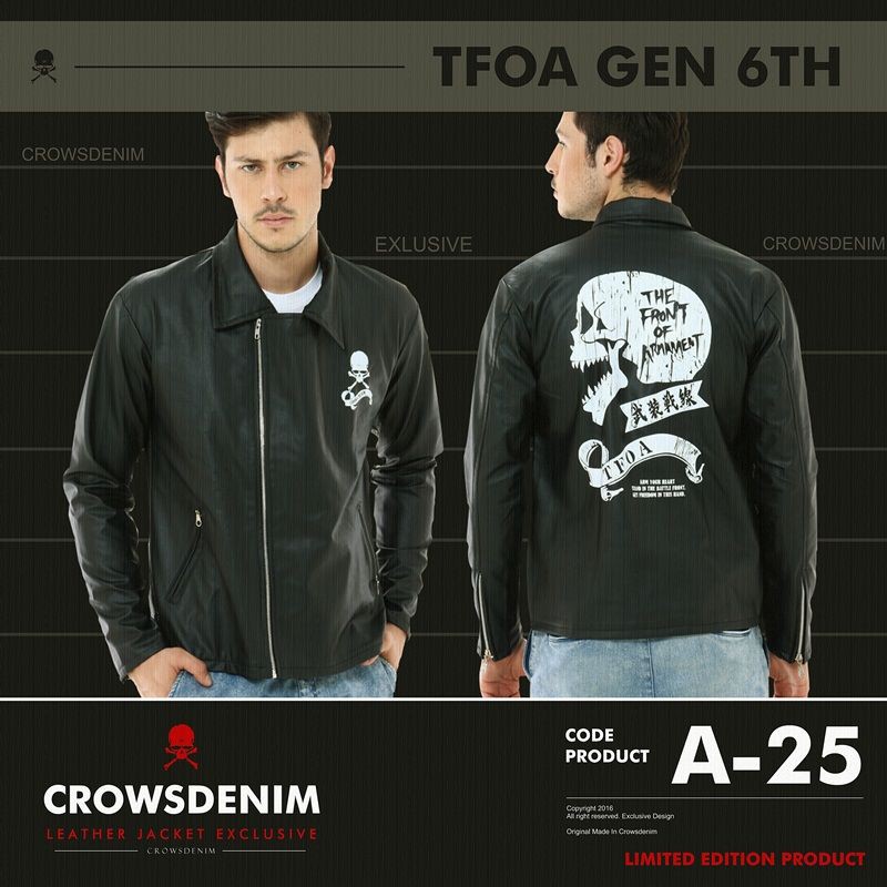 Tfoa Leather Biker Jacket A-25 | Shopee Thailand