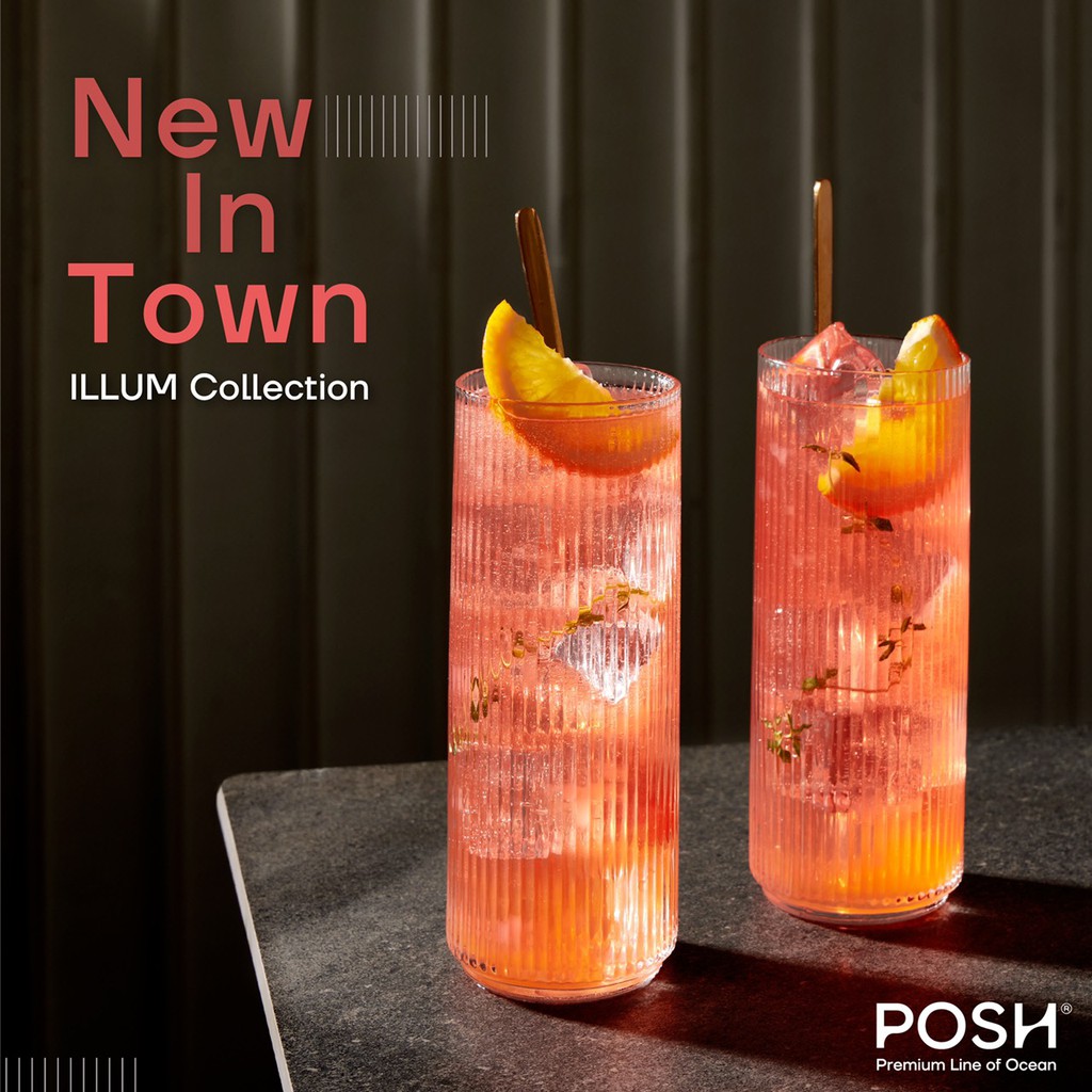 POSH แก้วน้ำ ILLUM Hi-ball 420 ML. (Pack of 1) | Shopee Thailand