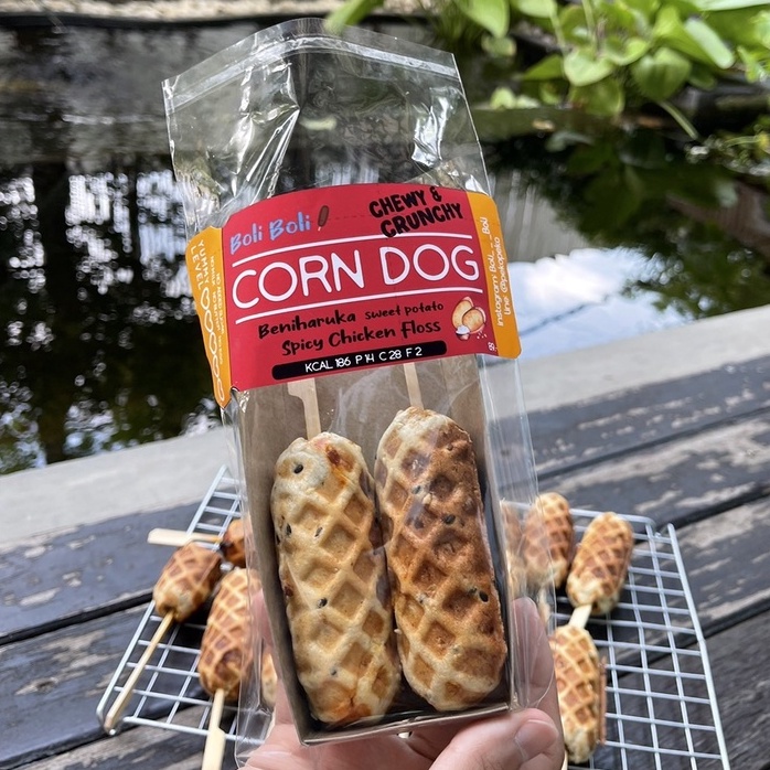 (160) Boli Boli Corn Dog Spicy Chicken Floss & Beniharuka โบลิ คอร์นด๊ ...