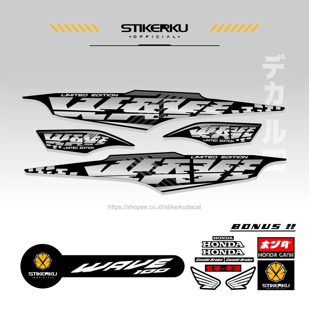 STRIPING SUPRA FIT NEW / STOCK DECAL WAVE 100 S / สติ๊กเกอร์ ...